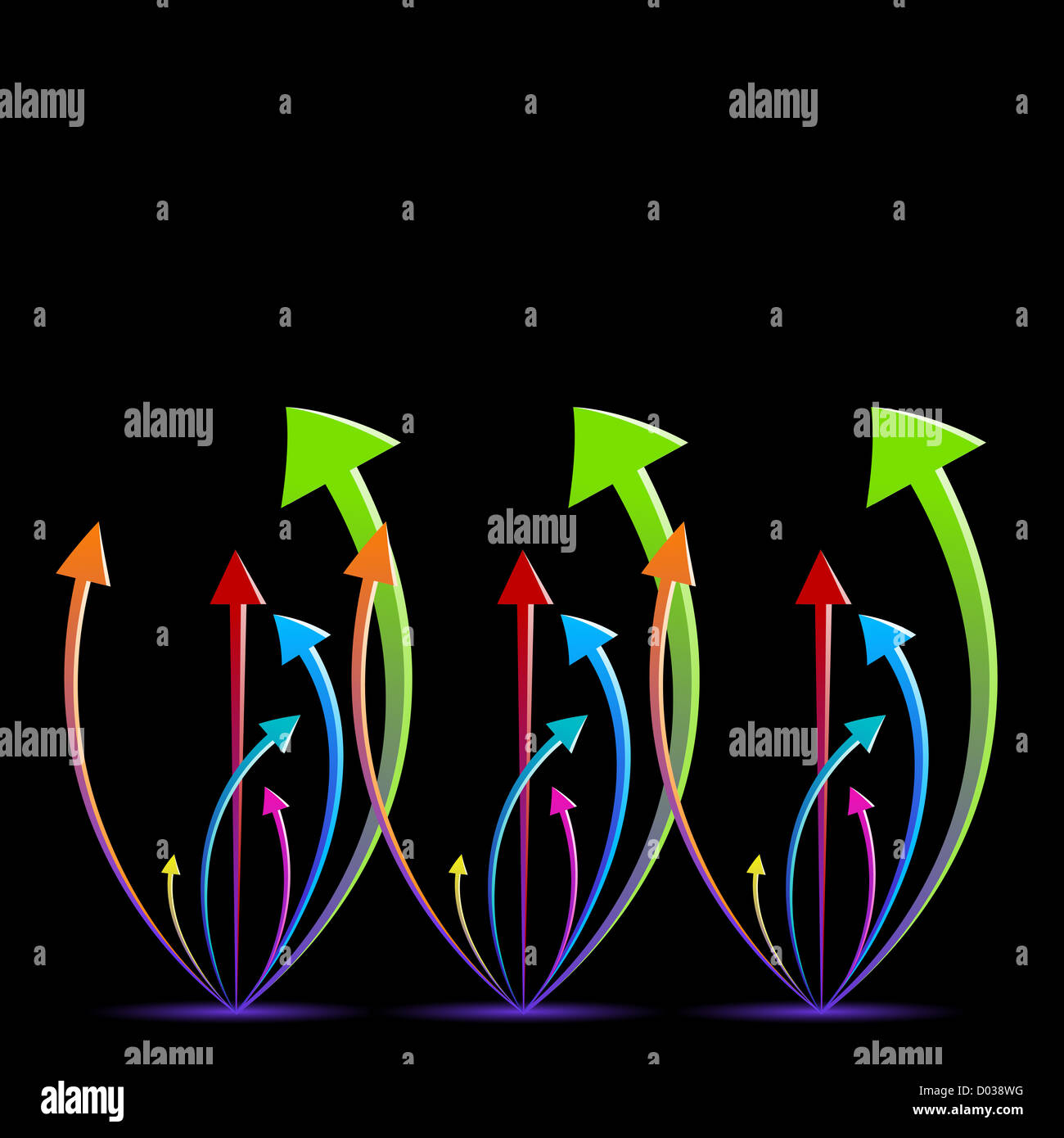 illustration of growing arrows on abstract background Stock Photo - Alamy