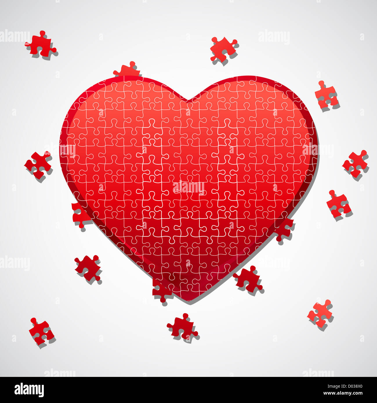 illustration of jigsaw puzzle heart on white background Stock Photo - Alamy