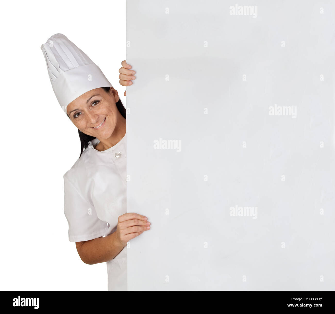 Pretty cook girl with uniform isolated on white background Stock Photo ...