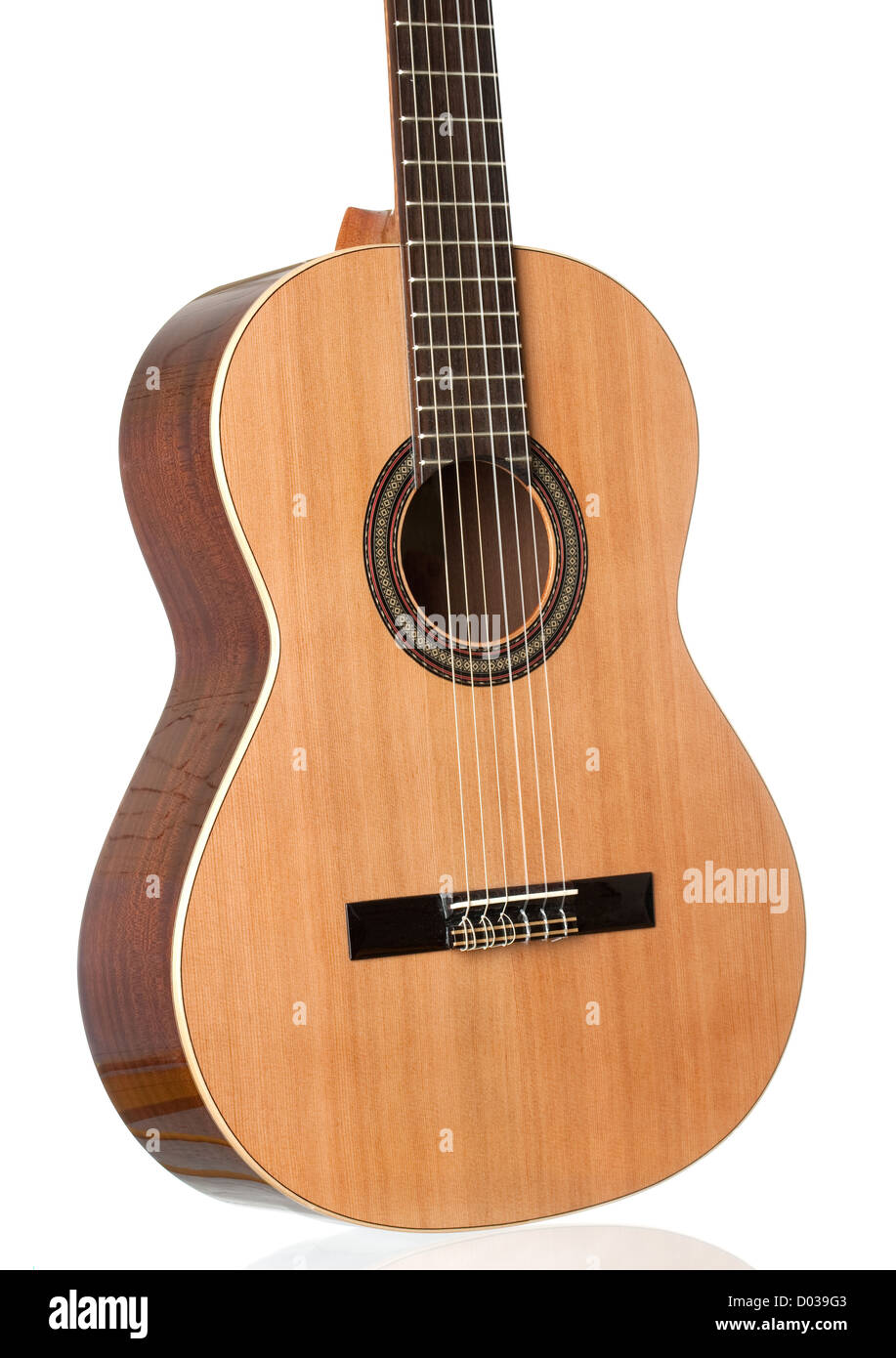 Beautiful classical guitar isolated on white background Stock Photo - Alamy