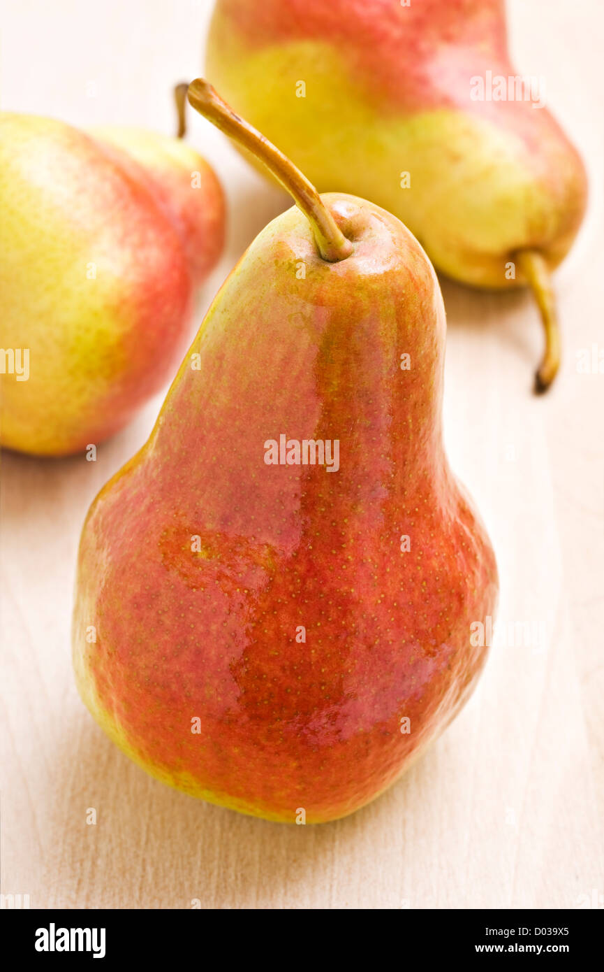 Ripe pear in autumn colors - close up Stock Photo - Alamy