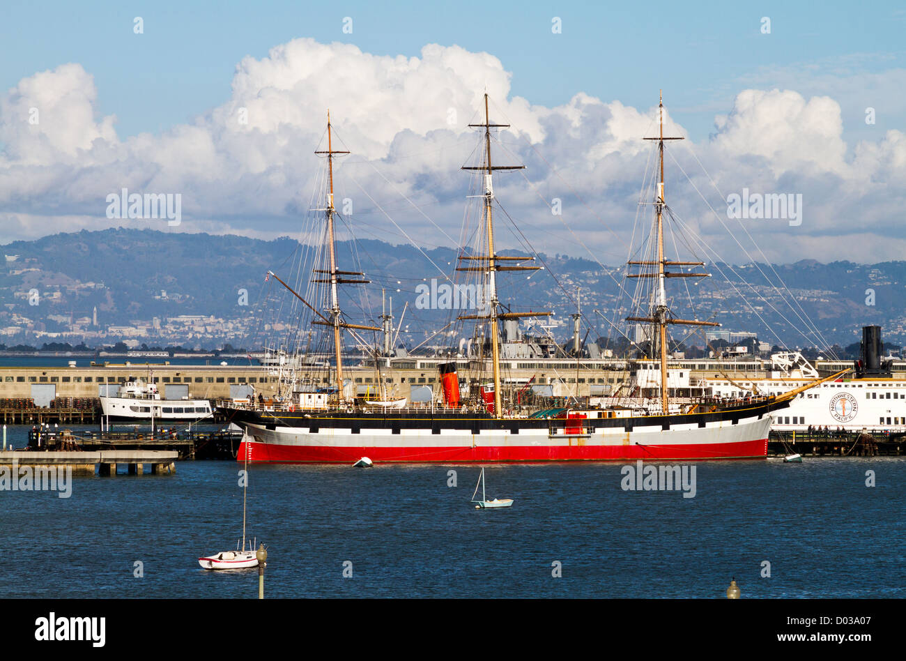 Sailing ship Balclutha docked at the San Francisco Maritime National ...