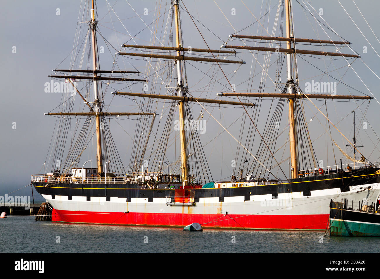 Sailing ship Balclutha docked at the San Francisco Maritime National ...