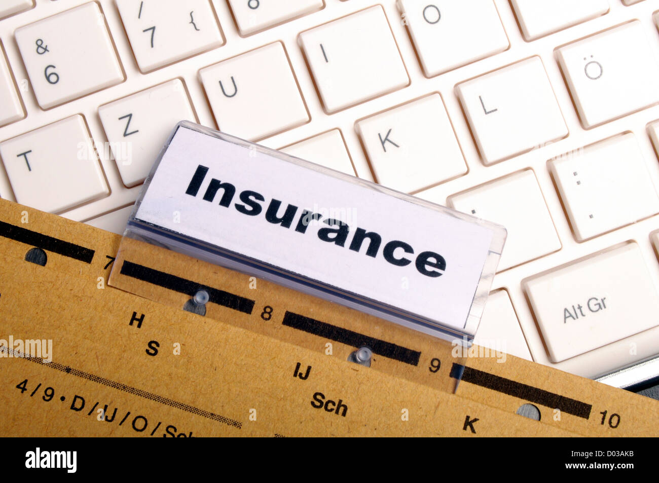 insurance word on business folder showing risk management concept Stock ...