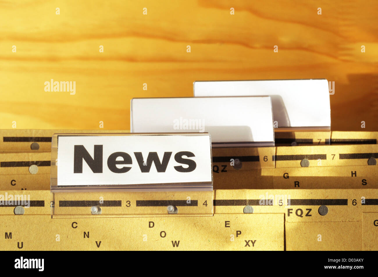 news or newsletter concept with word on folder register in business ...