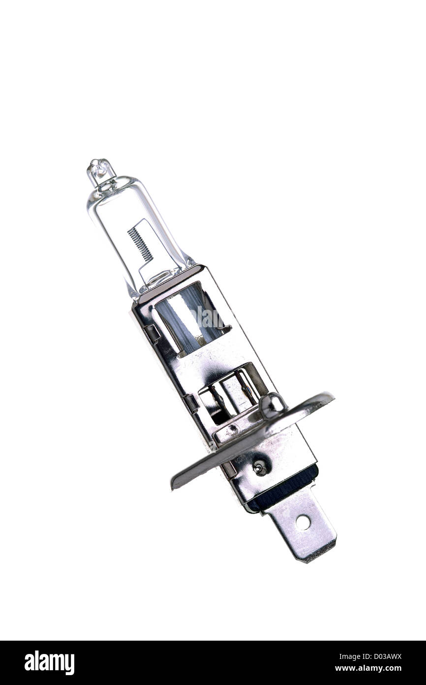 Close up of a car´s halogen light bulb isolated on white background ...