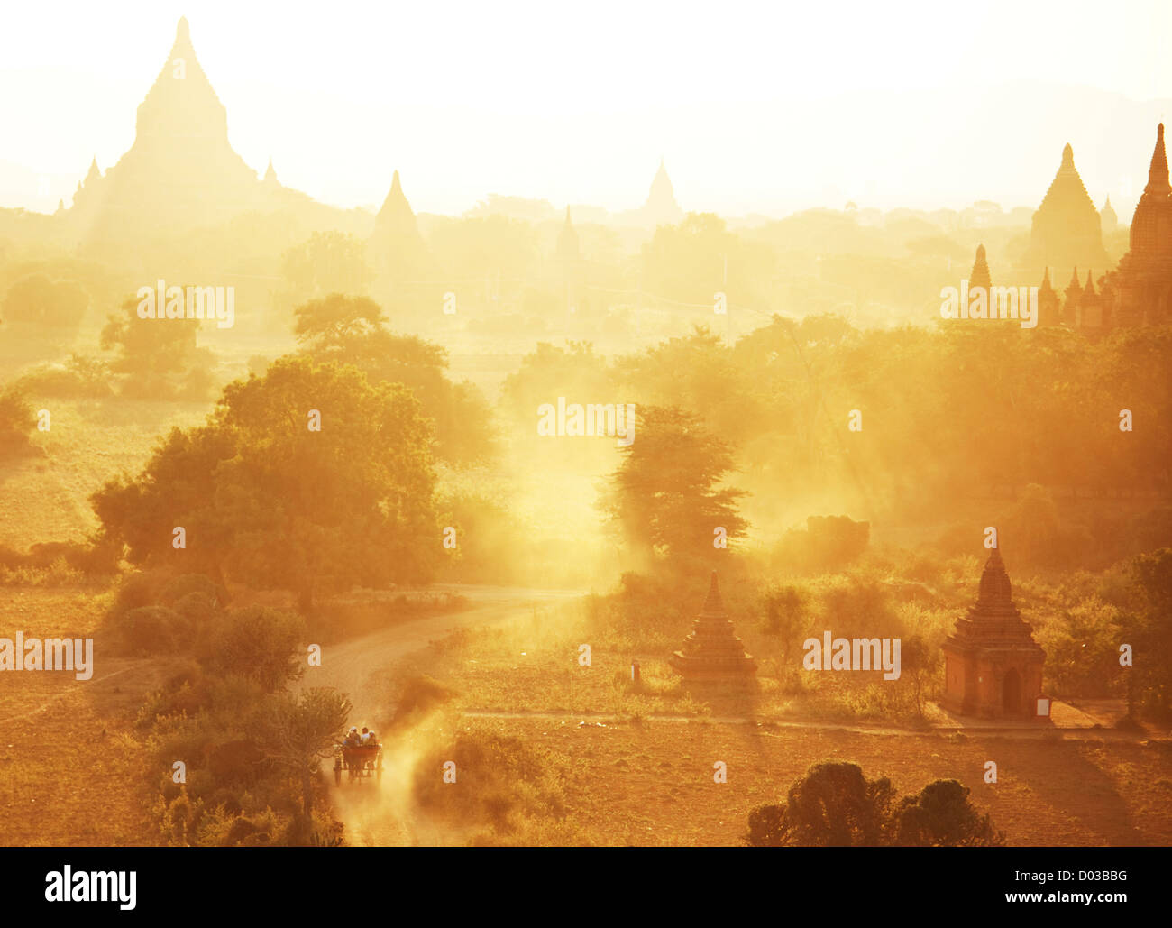 Bagan at sunset in Myanmar Stock Photo - Alamy