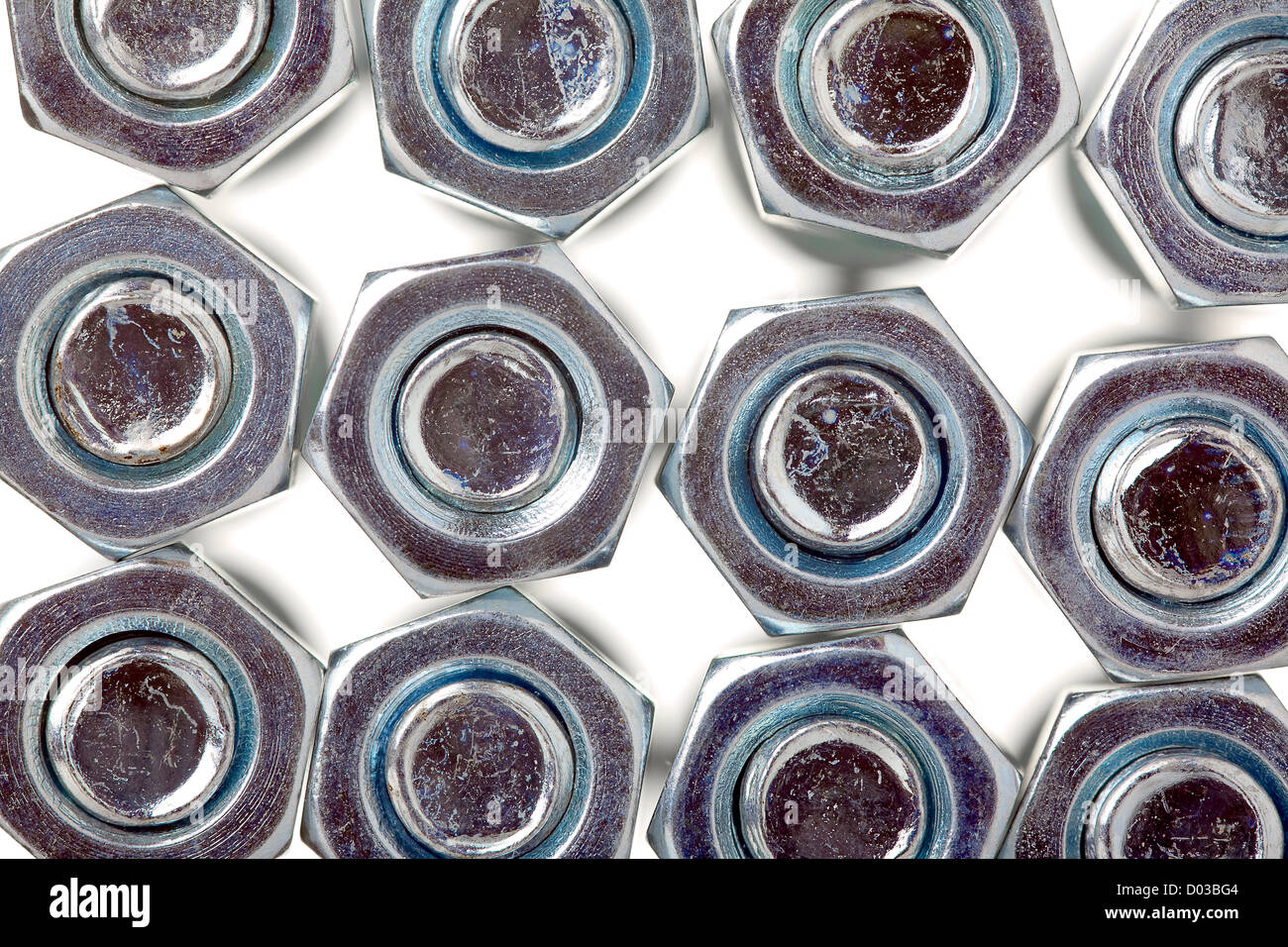 Close up of screws zinc covered, isolated on white background Stock ...