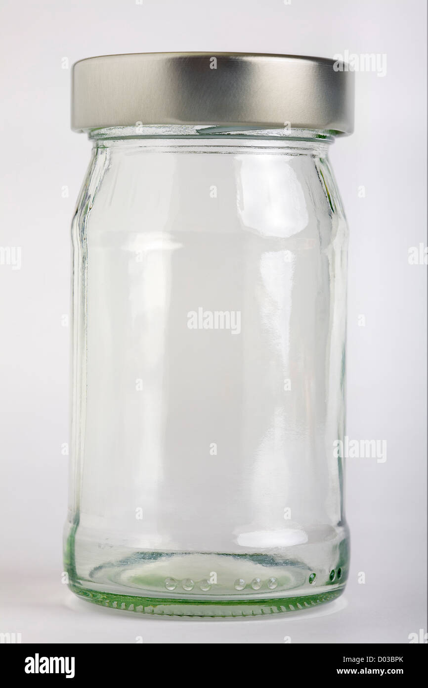 Close up of a small jam jar isolated on white background Stock Photo ...