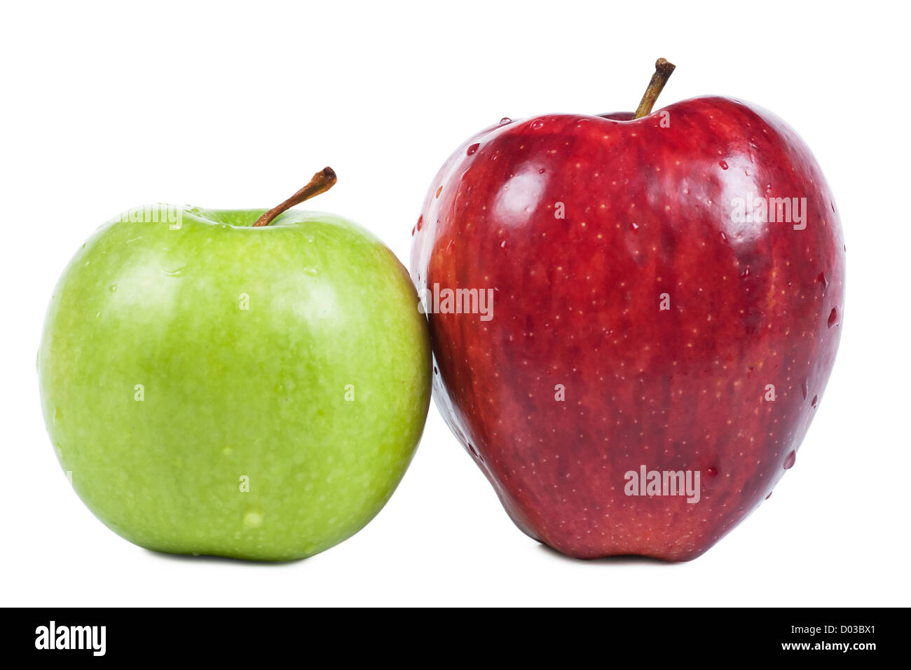 Two apples (red and green) isolated over white background Stock Photo ...