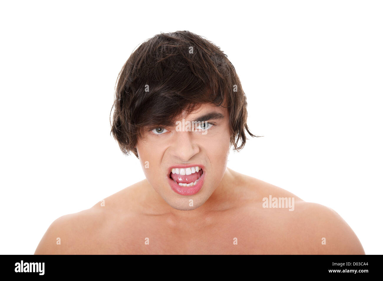 Angry, furious ,mad man isolated on white Stock Photo - Alamy