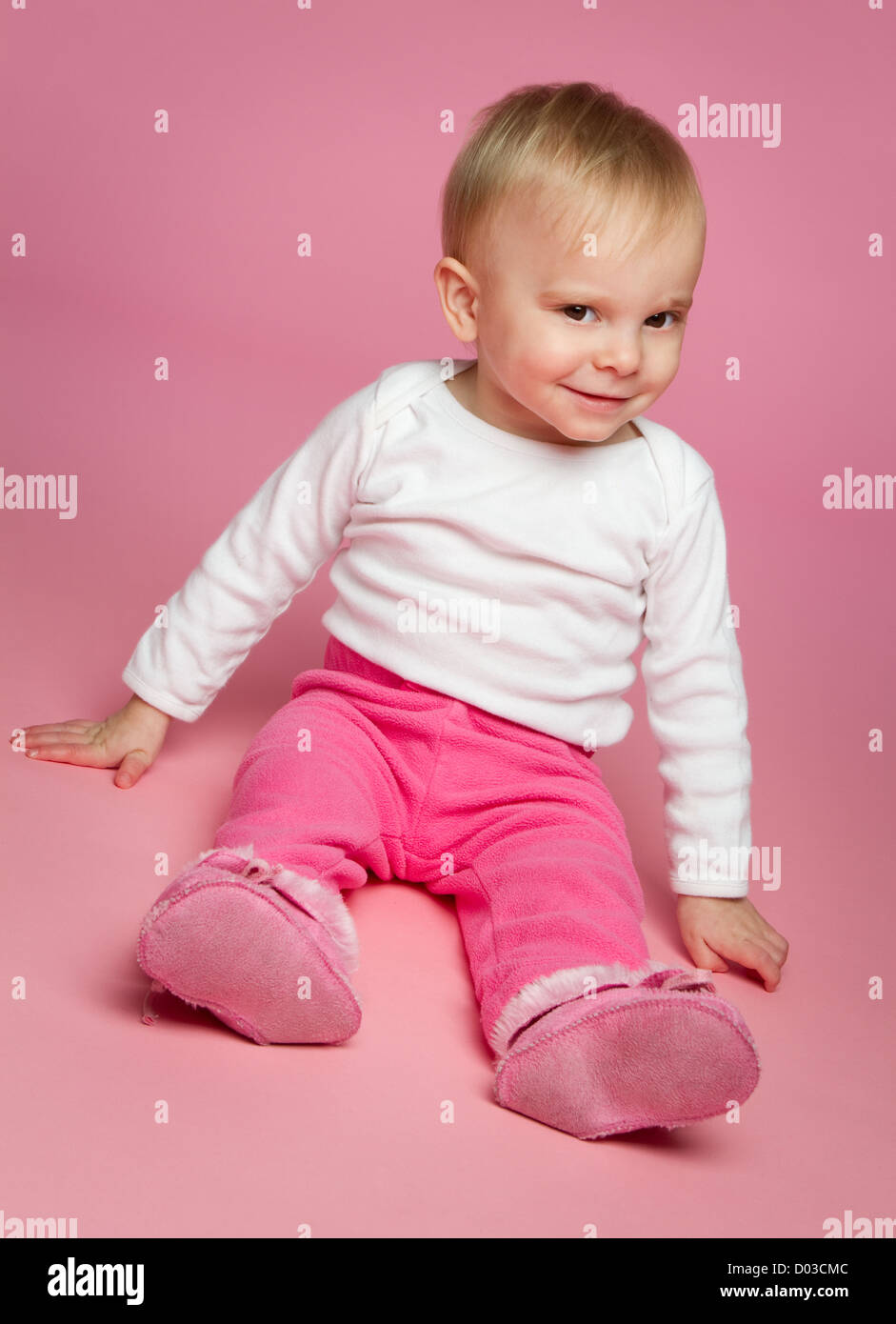 Pretty baby pink girl toddler Stock Photo - Alamy