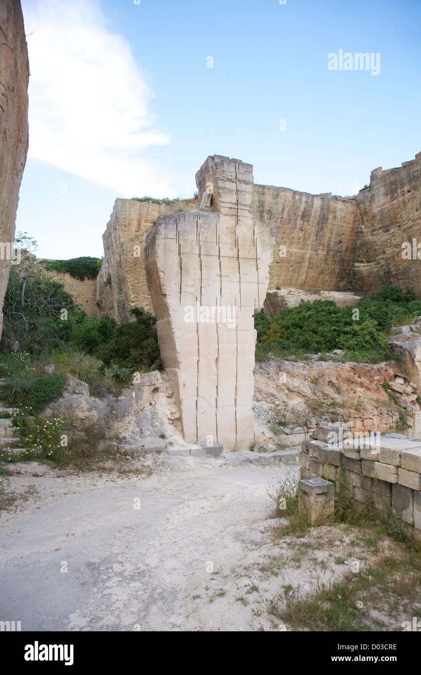 public ancient quarry of Menorca island in Spain Stock Photo - Alamy