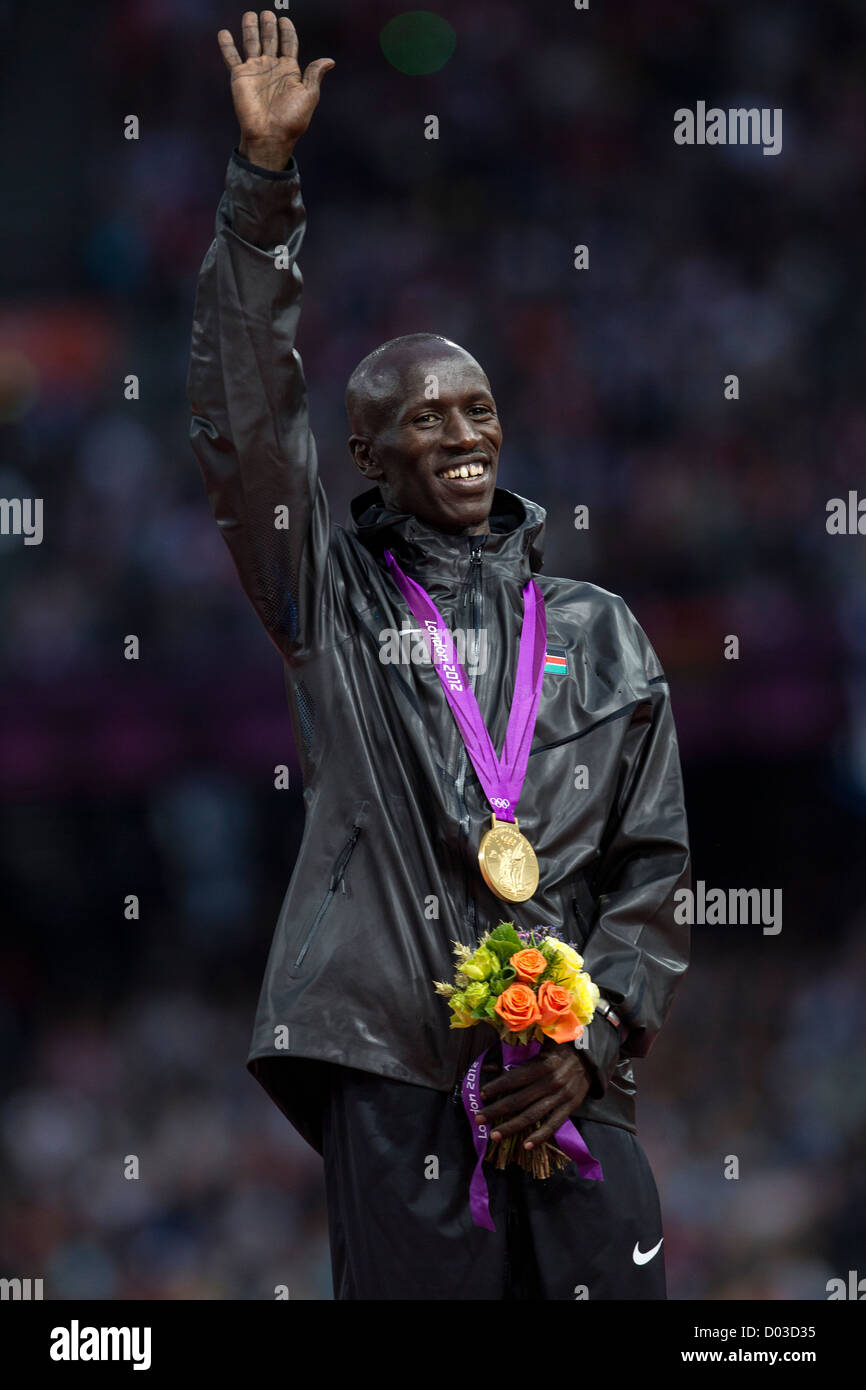 Ezekiel Kemboi (KEN) gold medal winner in the Men's 3000m Steeplechase ...