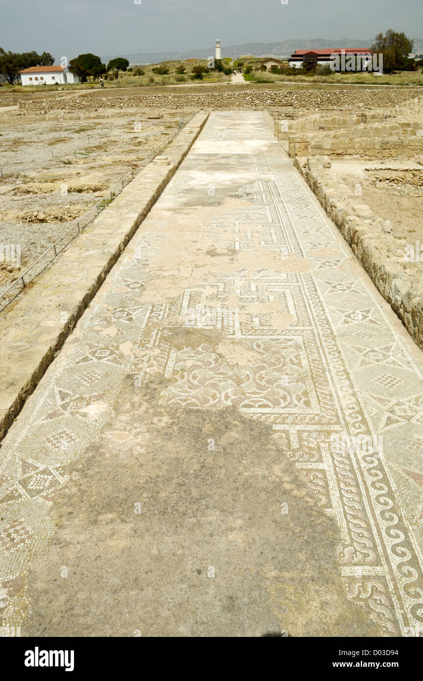 Ancient Nea Paphos, Roman ruins, Villa of Thesus, mosaic walkway along ...