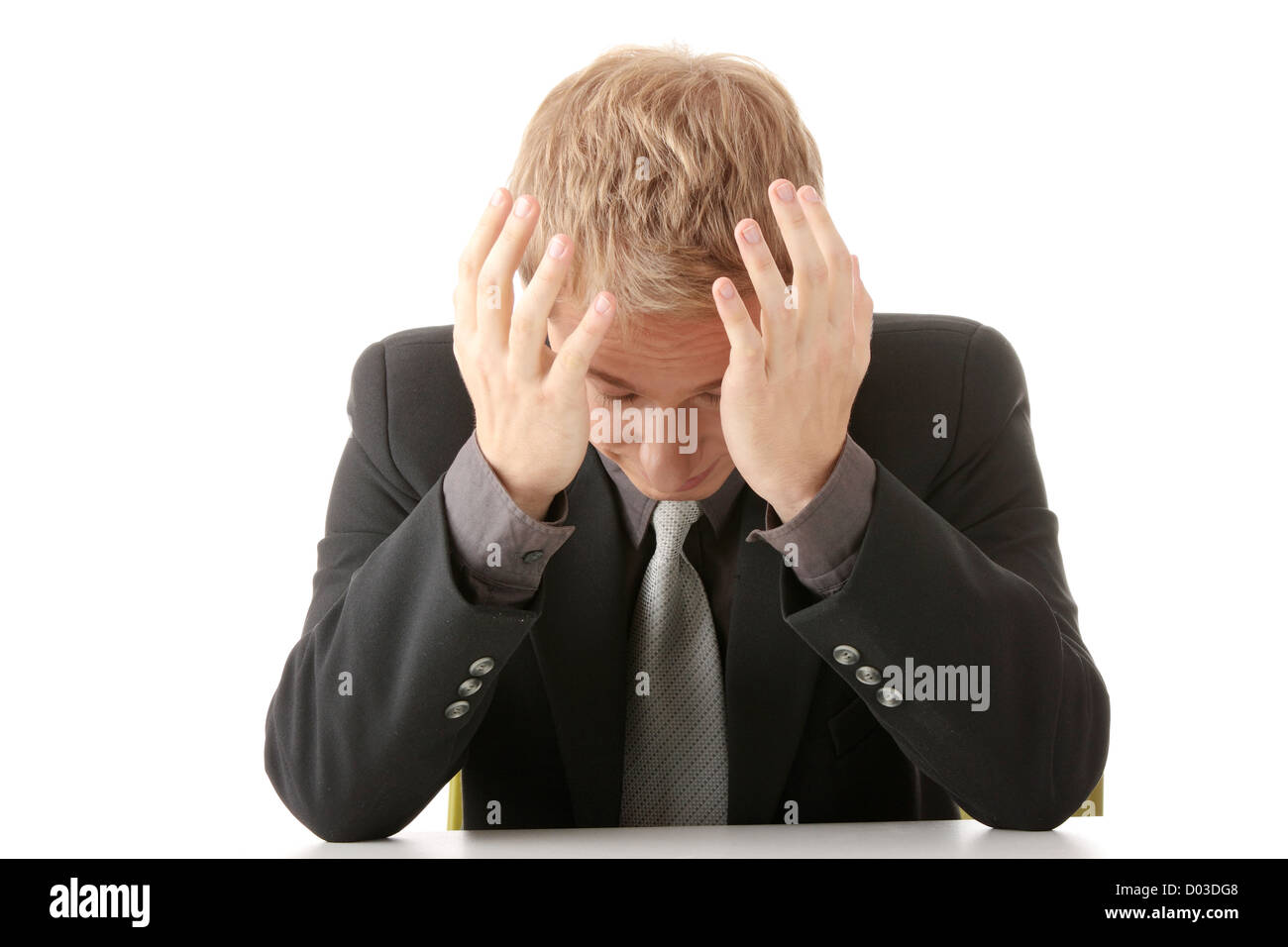 Businessman in depression Stock Photo - Alamy