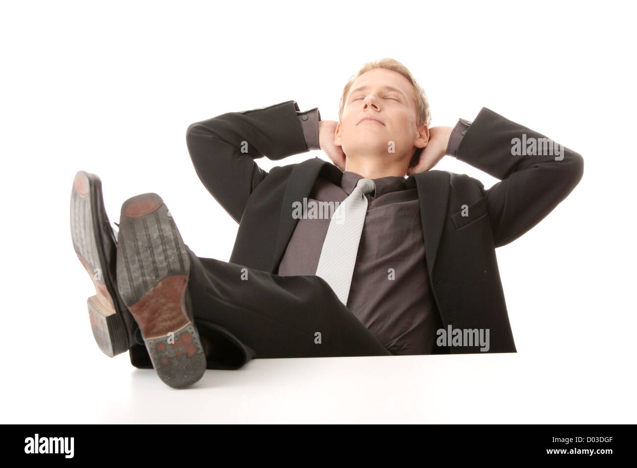 Businessman desk office Cut Out Stock Images & Pictures - Alamy