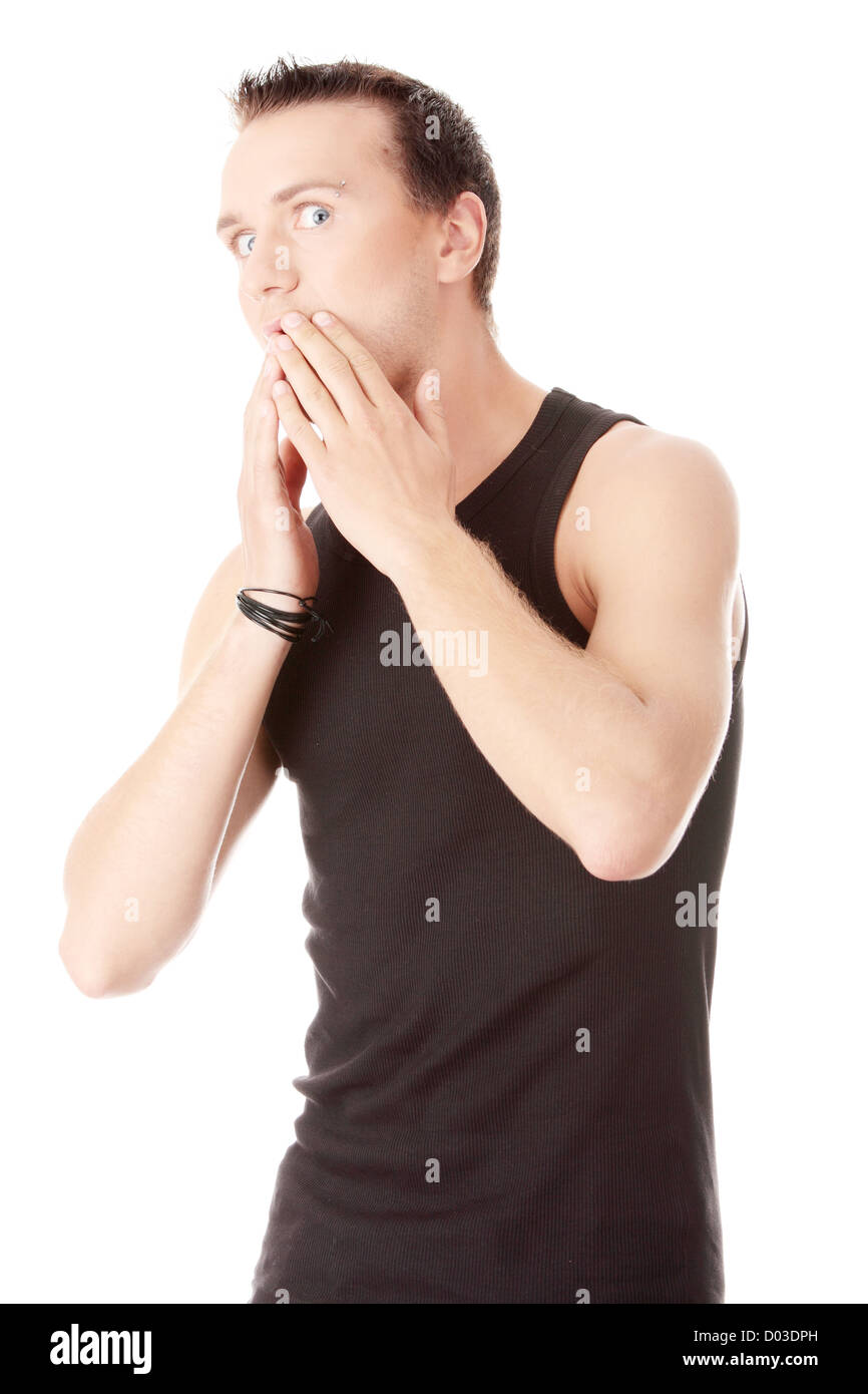 Man close up surprised eye hi-res stock photography and images - Alamy