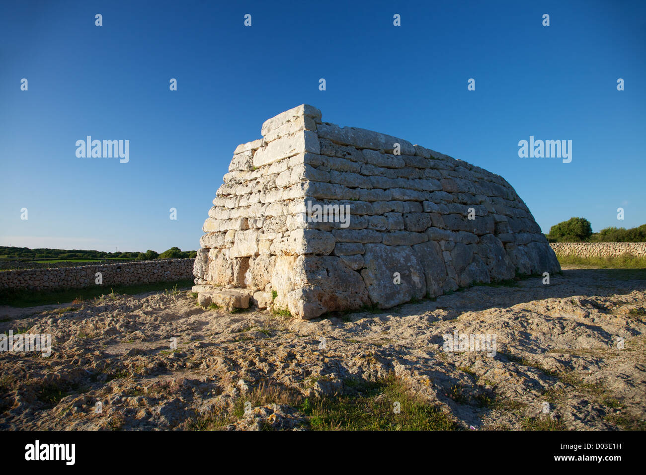 Naveta des Tudons prehistoric monument at Menorca Island in Spain Stock ...