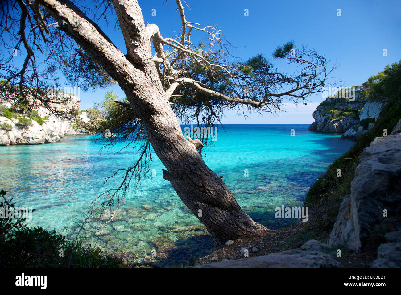 Macarella beach at Menorca island in Spain Stock Photo - Alamy