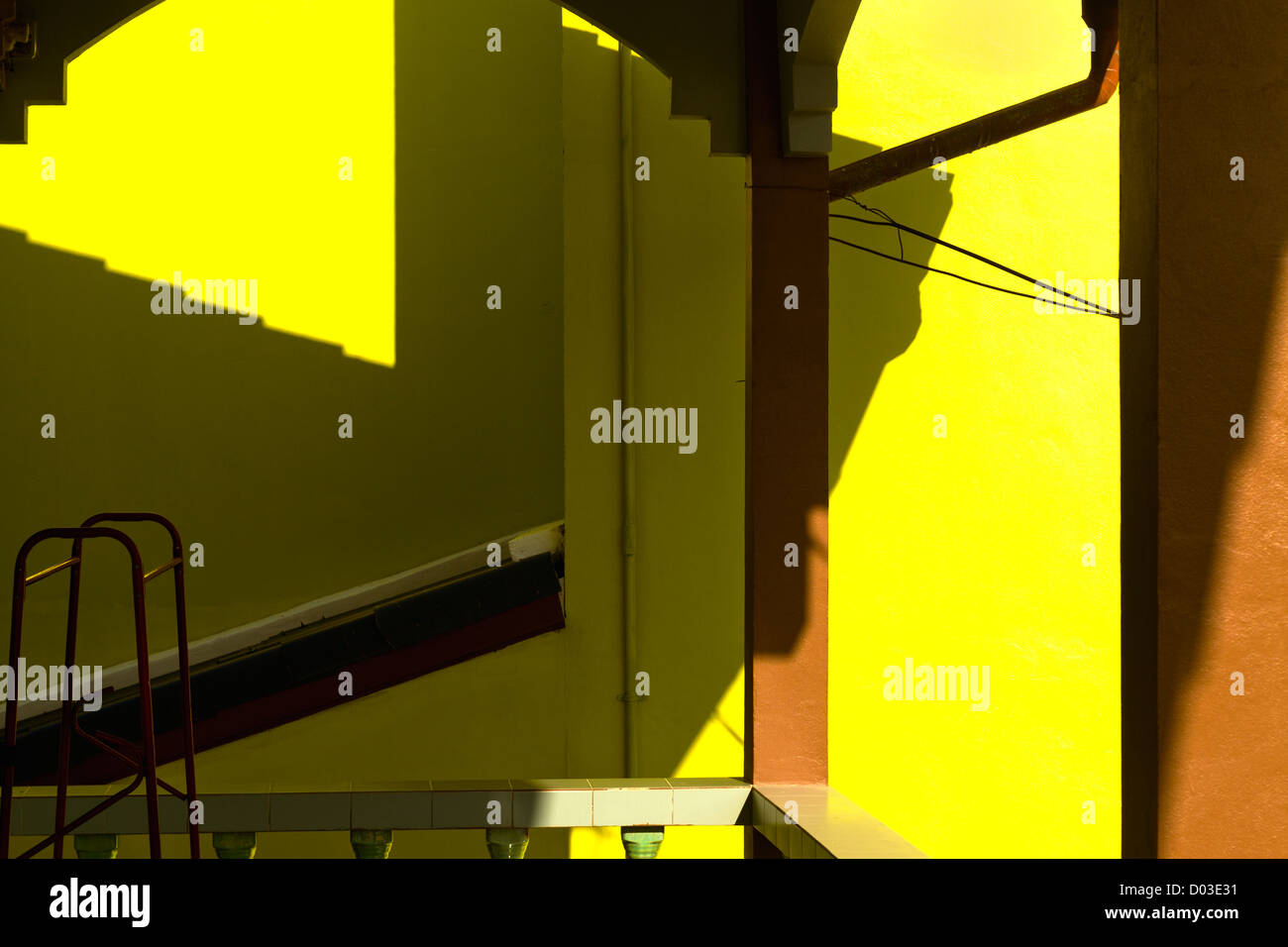 Sunlight and shadows on front porch of house, Thailand Stock Photo - Alamy