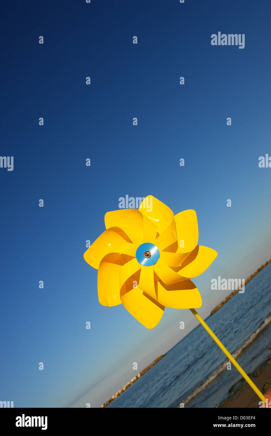 Windwheel at the beach..........Wind wheel on the beach Stock Photo - Alamy