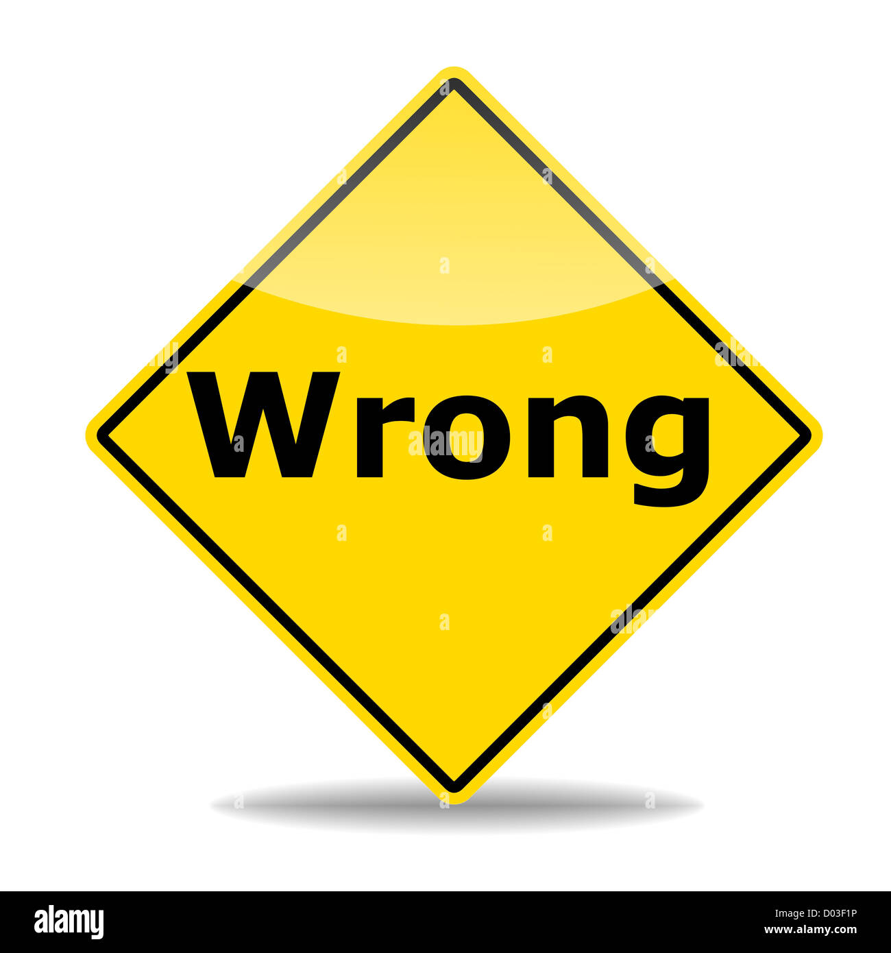 right or wrong concept with road sign isolated on white background ...