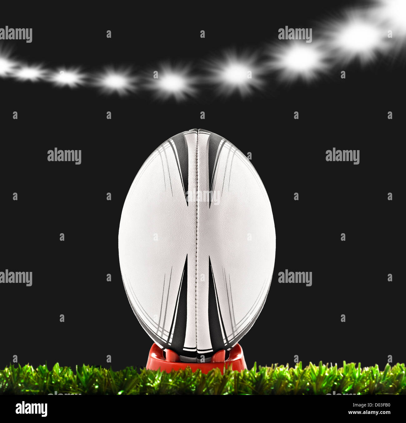 a Rugby ball on a rugby field Stock Photo - Alamy