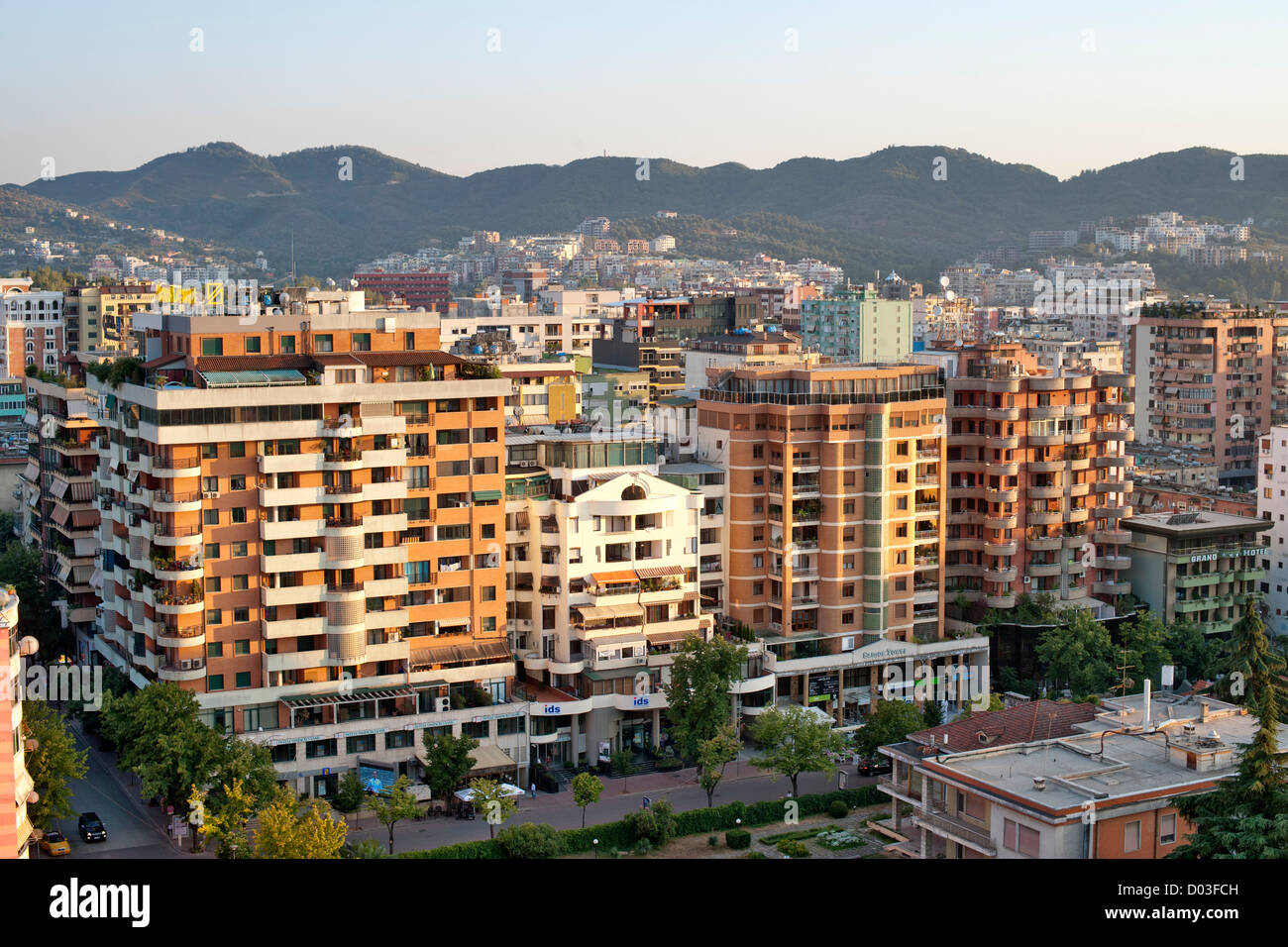 View across the city of Tirana, the capital of Albania Stock Photo - Alamy