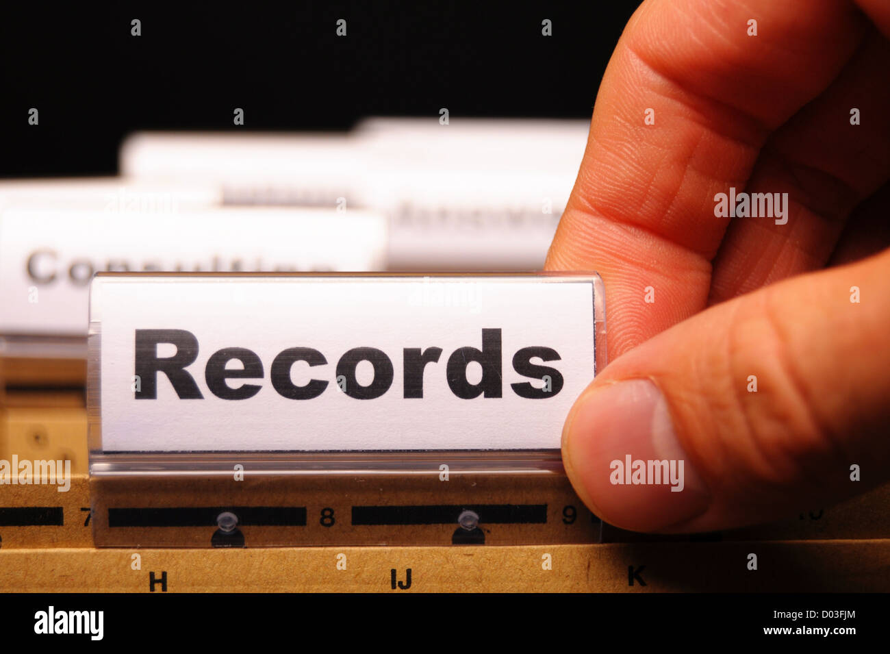 records word on business folder index showing office concept Stock ...
