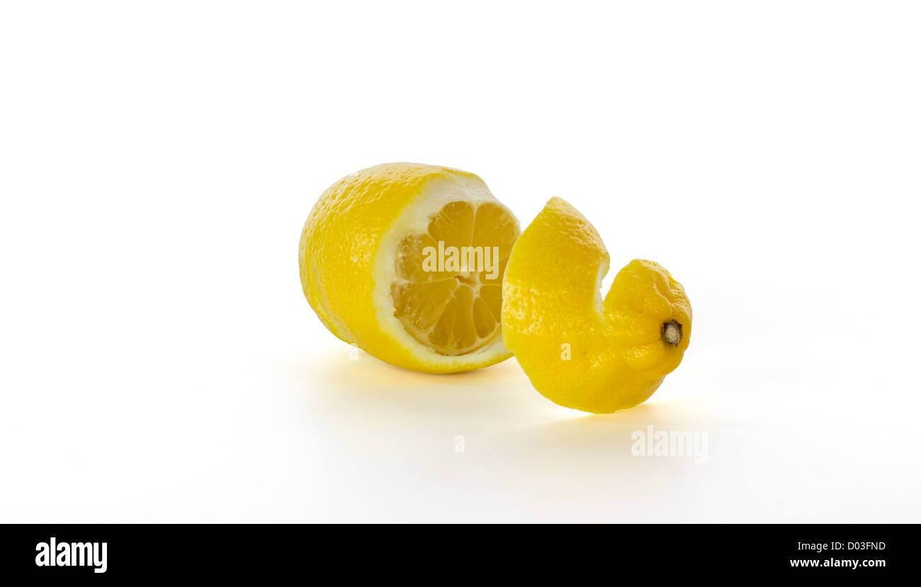 Half peeled lemon hi-res stock photography and images - Alamy