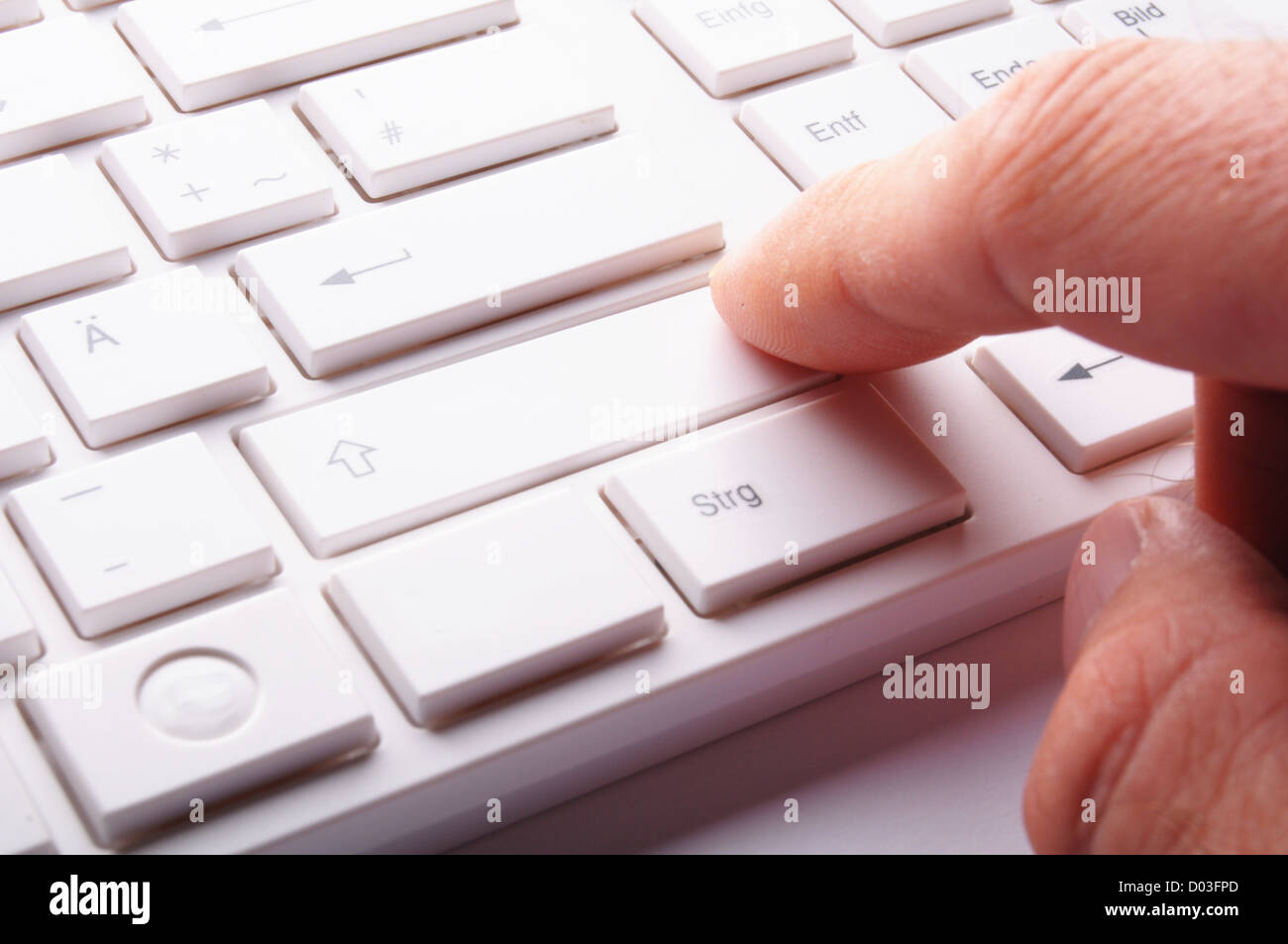 computer keyboard in white showing modern office work concept Stock ...