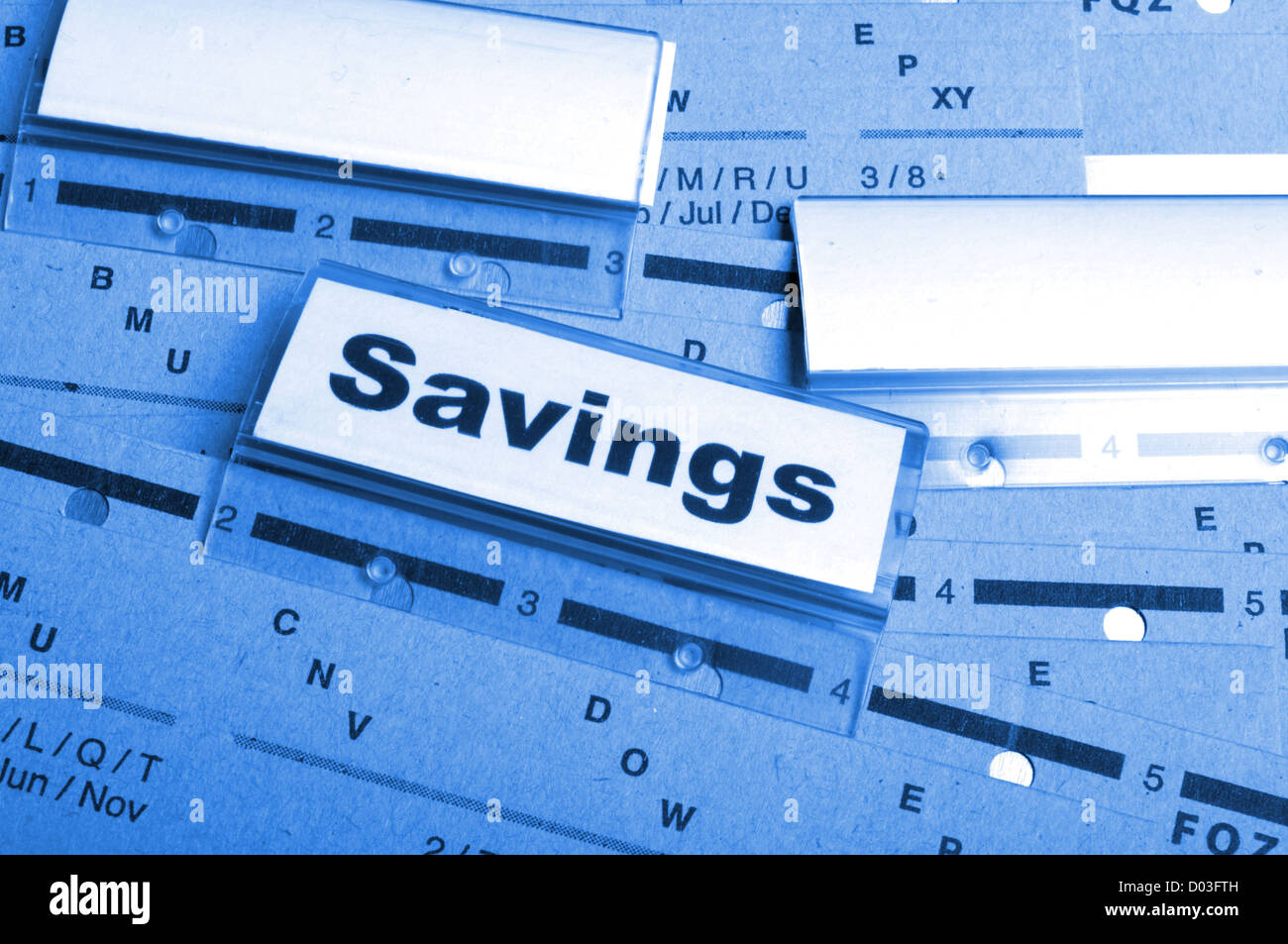 savings word on business folder showing saving money concept Stock ...