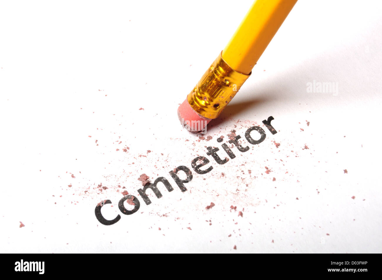 competition word and eraser on white showing business strategy concept ...