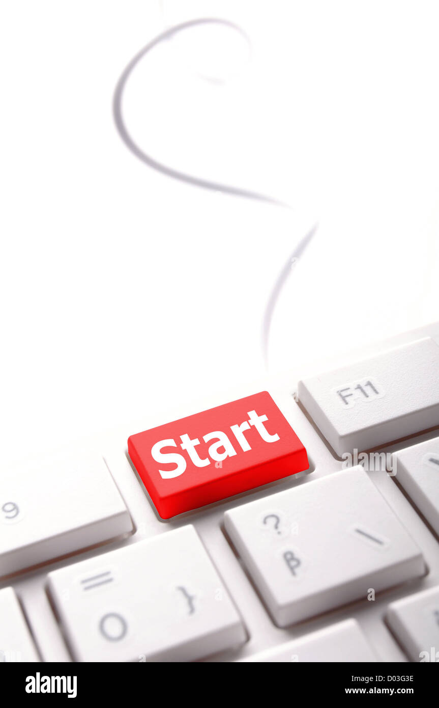 start button or key on keyboard showing go or power concept Stock Photo ...