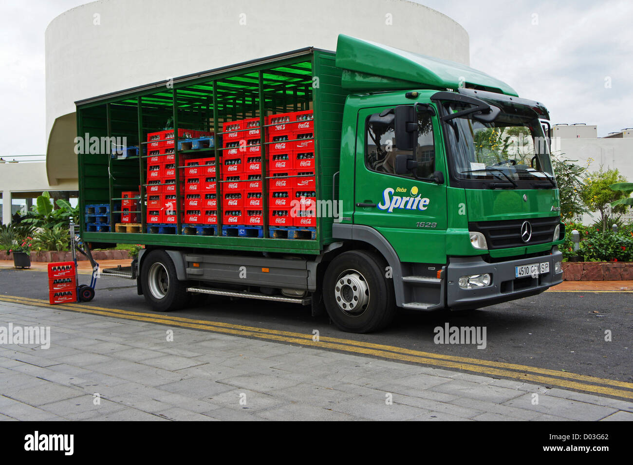 A drinks delivery truck in Puerto Colon, Tenerife, Canary Islands Stock ...