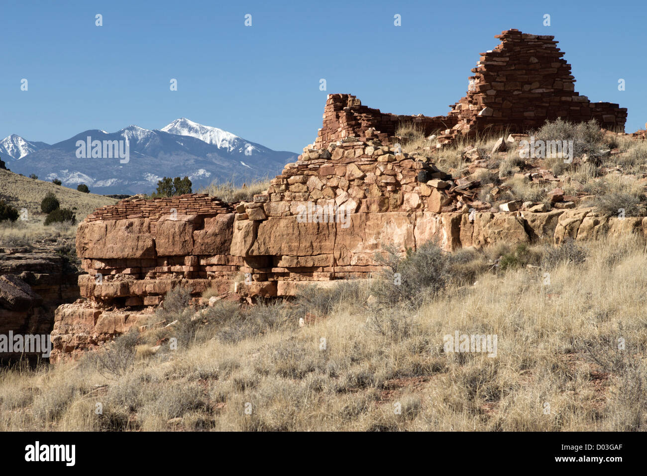USA, Arizona. Native American ruins at Wupatki National Monument ...