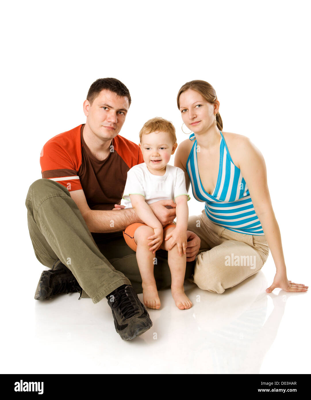 Happy Family with kid together isolated on white Stock Photo - Alamy