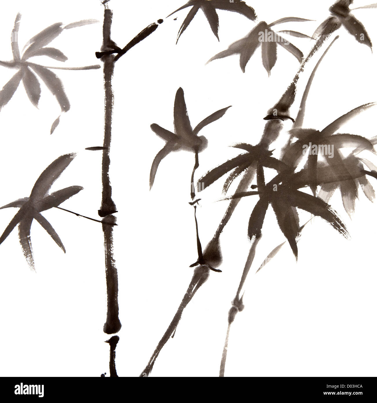 Chinese traditional ink painting of bamboo on white background Stock ...