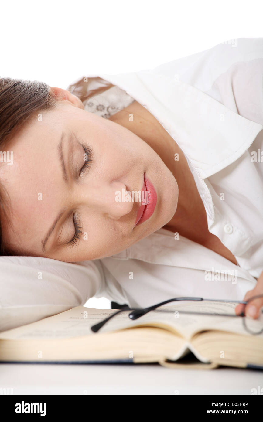 Mature woman reading Stock Photo - Alamy