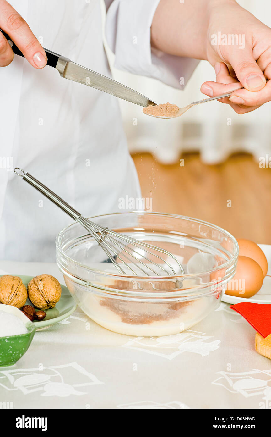 Preparation of food from eggs and other ingredients Stock Photo - Alamy