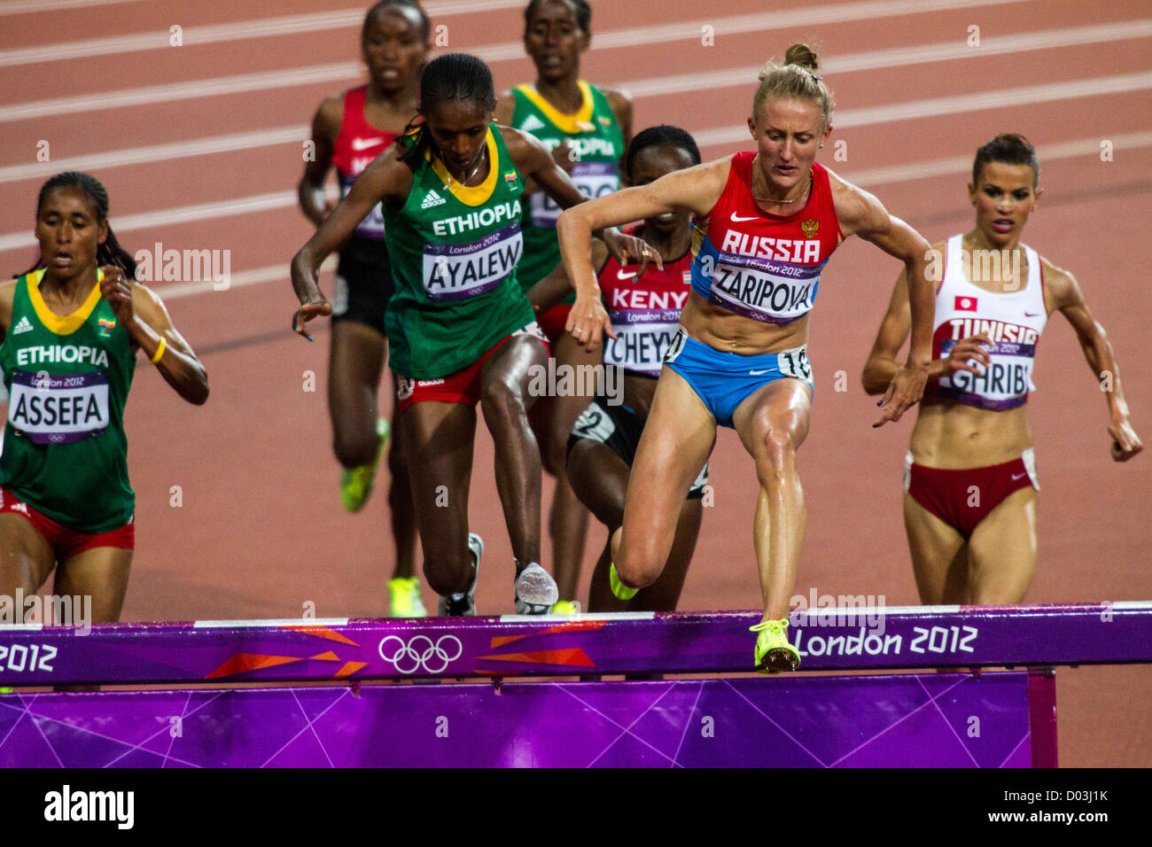 Action of women competing in the Women's 3000m Steeplechase at the ...