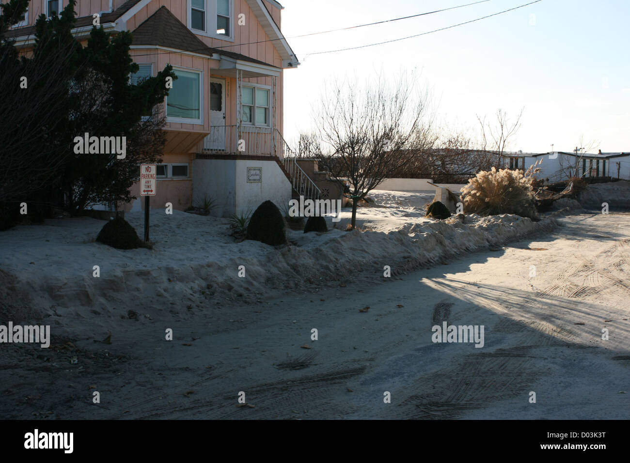 Sand after Sandy. Wide. Looks like snow Stock Photo - Alamy