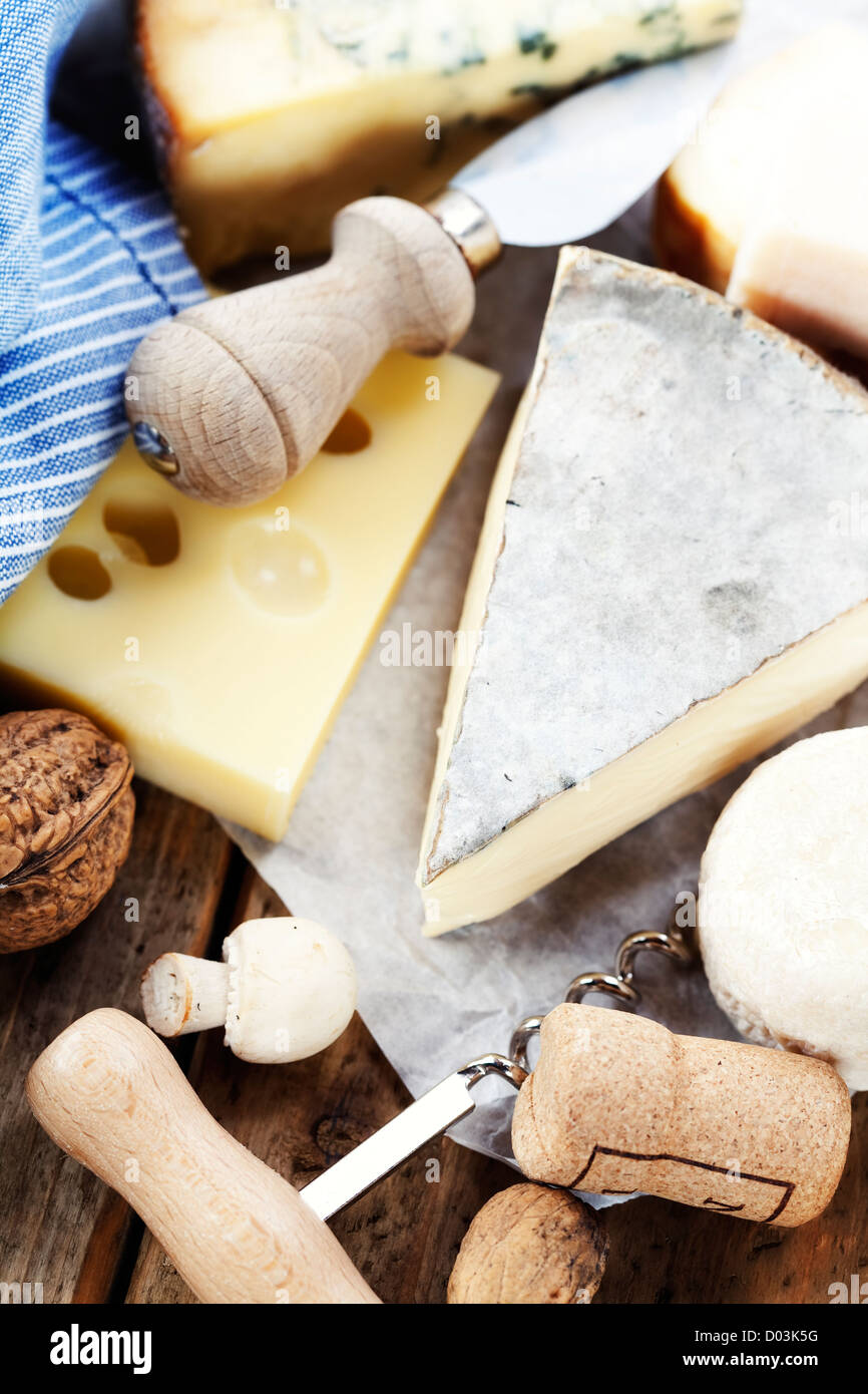 Various types of cheese composition Stock Photo - Alamy