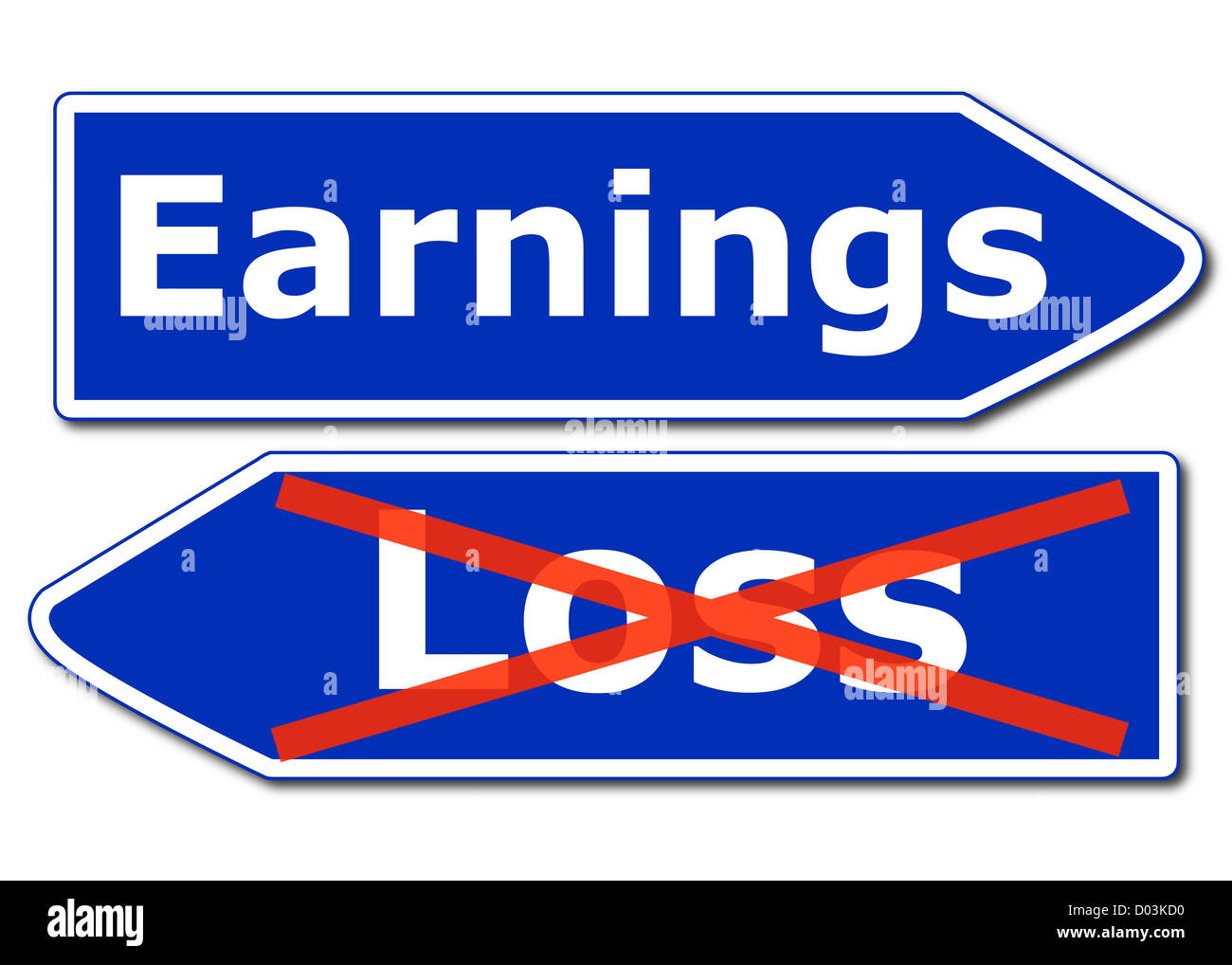 earnings or profit and loss sign isolated on white background Stock ...