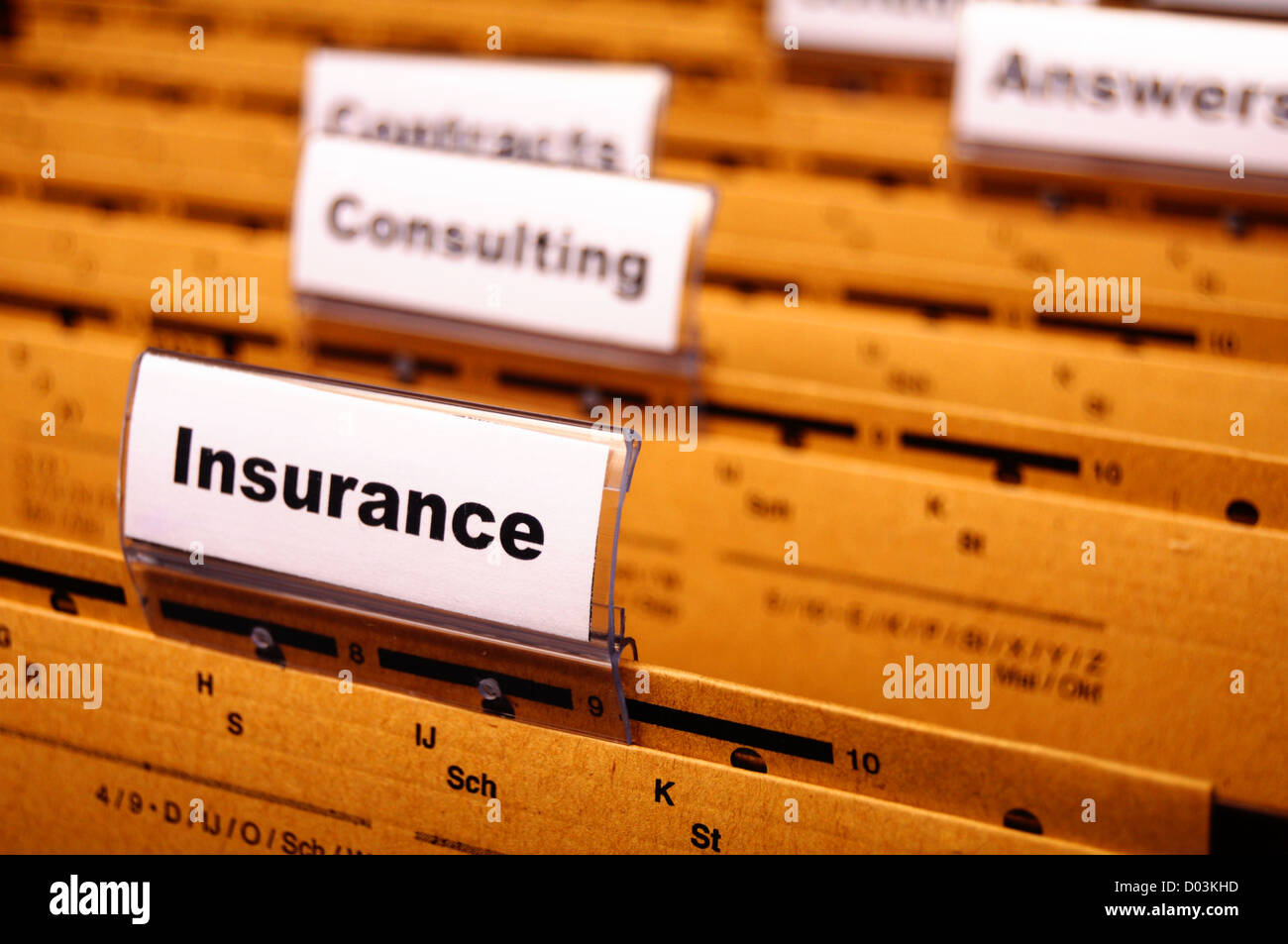 insurance word on business folder showing risk management concept Stock ...