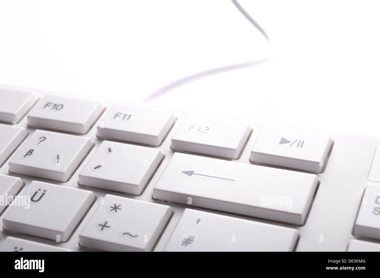 computer keyboard in white showing modern office work concept Stock ...