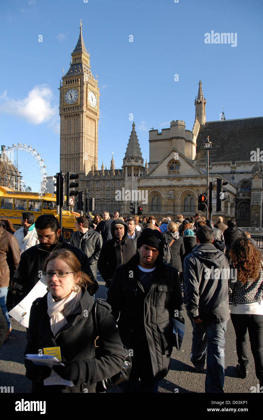 Crowds in front of Big Ben, London, United Kingdom, Europe Stock Photo ...