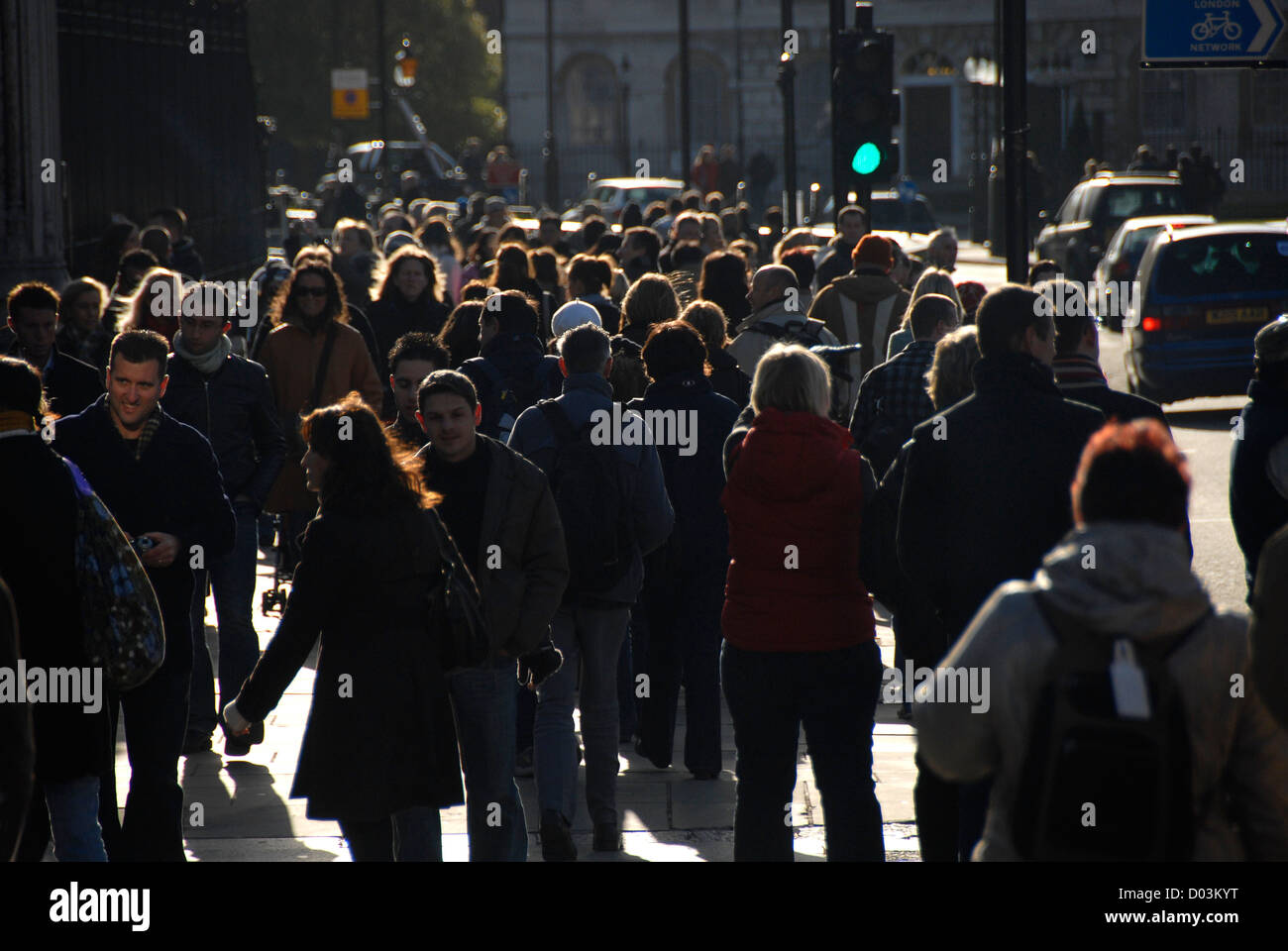 Crowded Pavement, London, England, United Kingdom, Europe Stock Photo ...