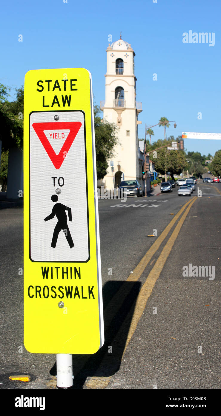 Yellow cross zone sign hi-res stock photography and images - Alamy
